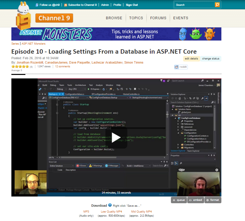 These People are Monsters! Here's Some Great Videos Covering ASP.NET Core and Core MVC | They ...